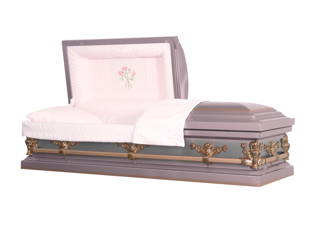 Savoy Rose Stainless (Full Couch) | Baker-Post Funeral Home